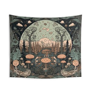 Flower Forest Tapestry Forest Moon Nature Tapestry Perfect for College ...