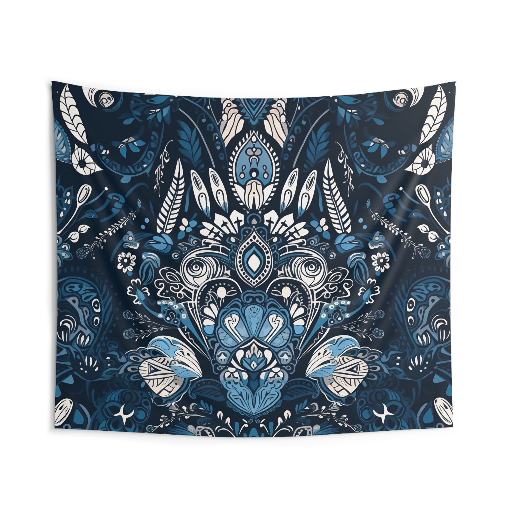 Abstract Blue Boho Tapestry Aesthetic Room Decor College - Etsy