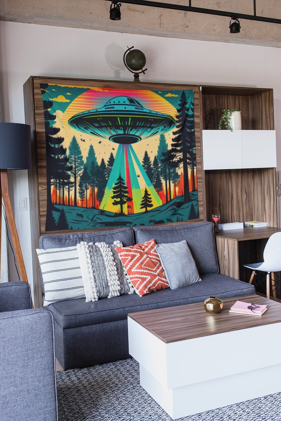 Forest UFO Tapestry - Etsy