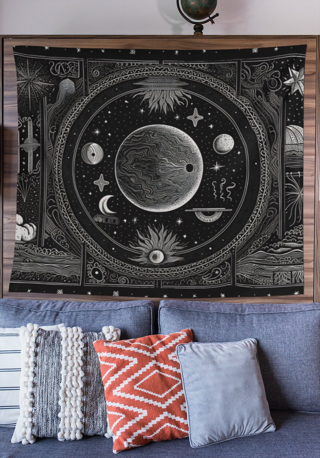 Mystical Moon Tapestry Tapestry Aesthetic Vintage Witch Tapestry Teen ...