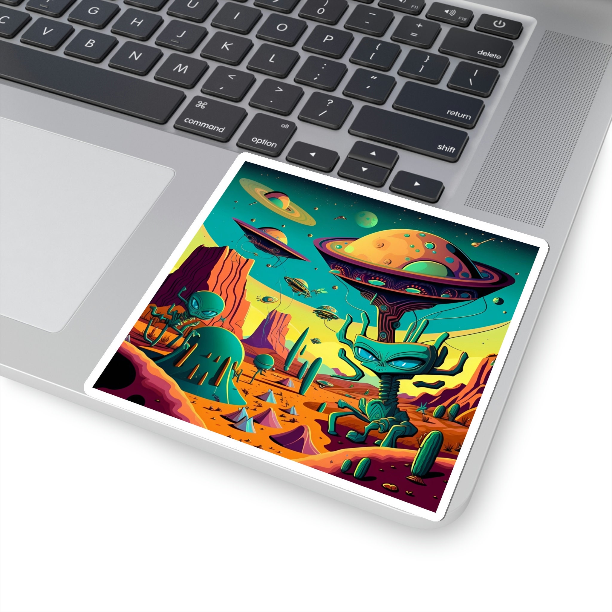 UFO Sticker, Celestial Alien Party - Etsy