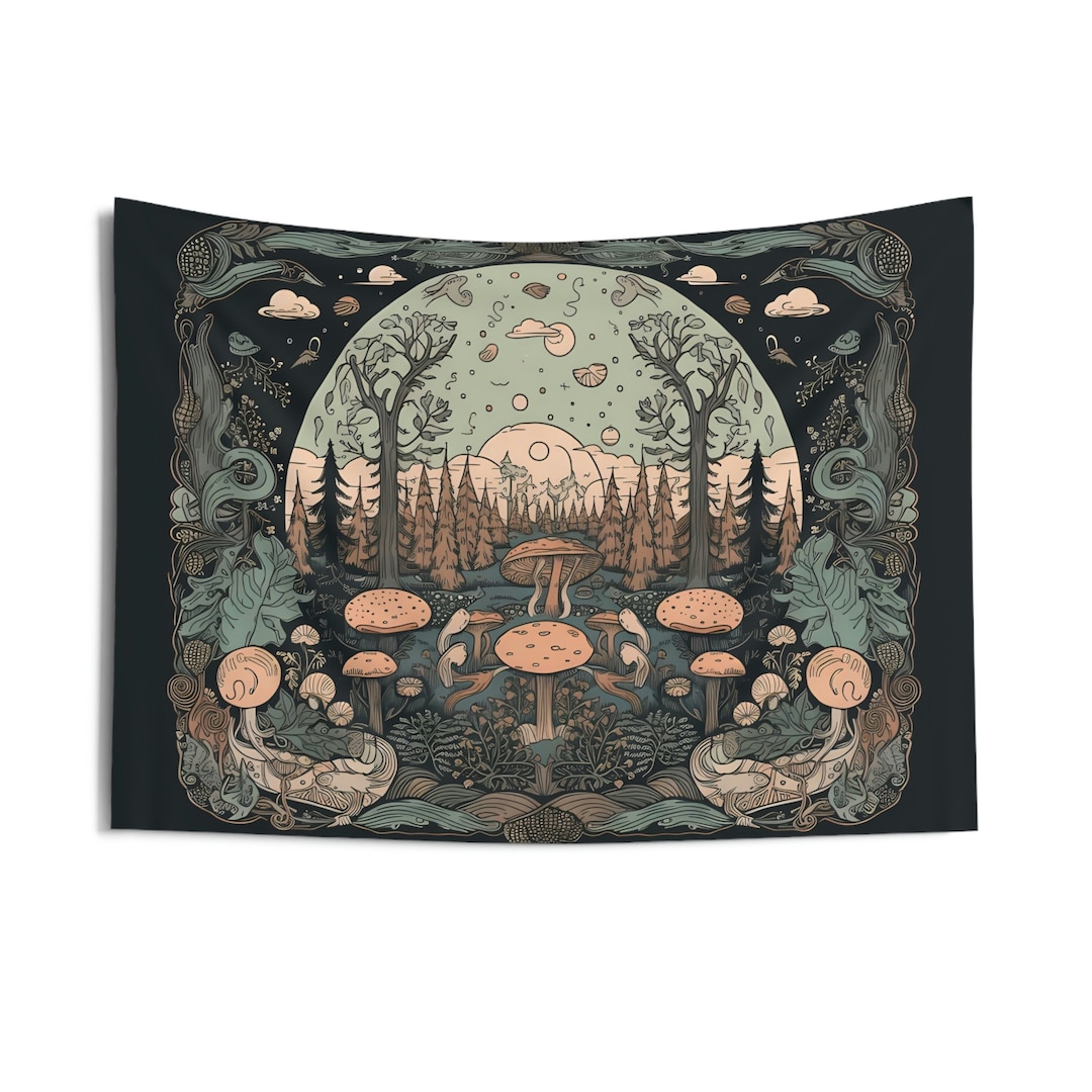 Flower Forest Tapestry Forest Moon Nature Tapestry Perfect for College ...