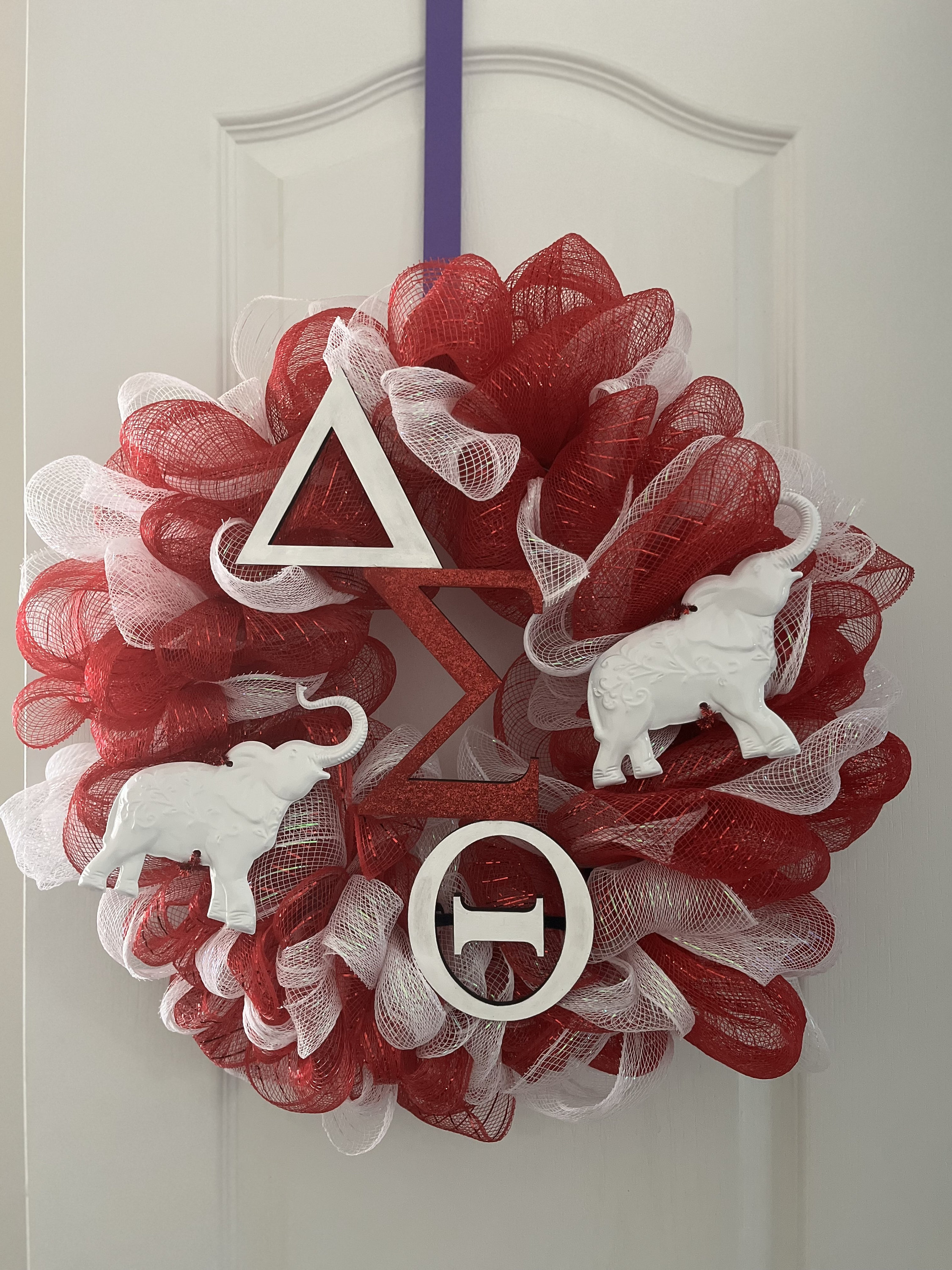 Sorority (delta) Wreath, Wreath for Door, Holiday Decor Wreath, Red and ...