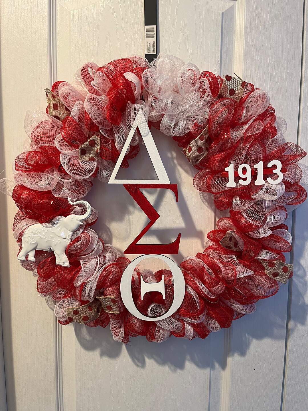 Sorority (delta) Wreath, Wreath for Door, Holiday Decor Wreath, Red and ...