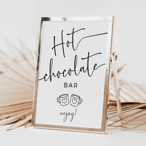 Hot Chocolate Bar Sign, Hot Cocoa Bar Sign, Minimal Baby Shower Decor ...