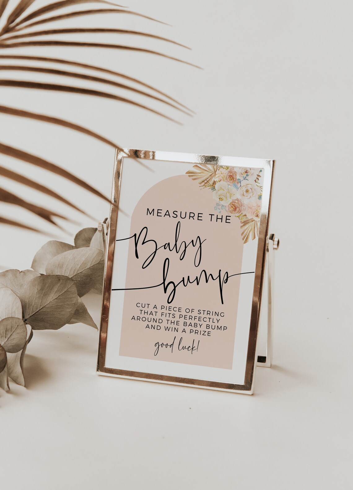 Measure the Baby Bump Baby Shower Game Printable Sign, Gender Neutral ...