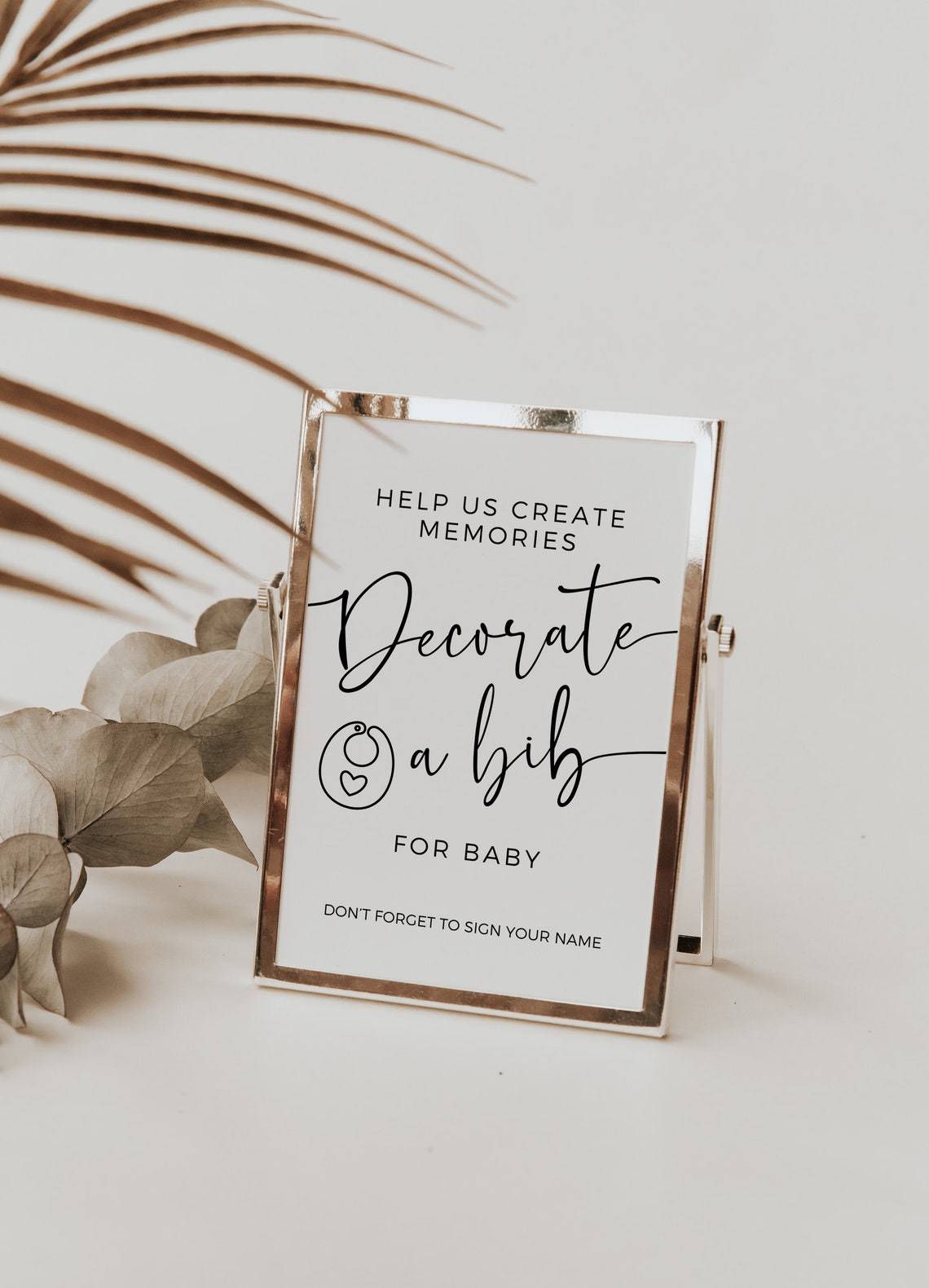 Bib Decorating Station Printable Sign, Decorate A Bib for Baby ...