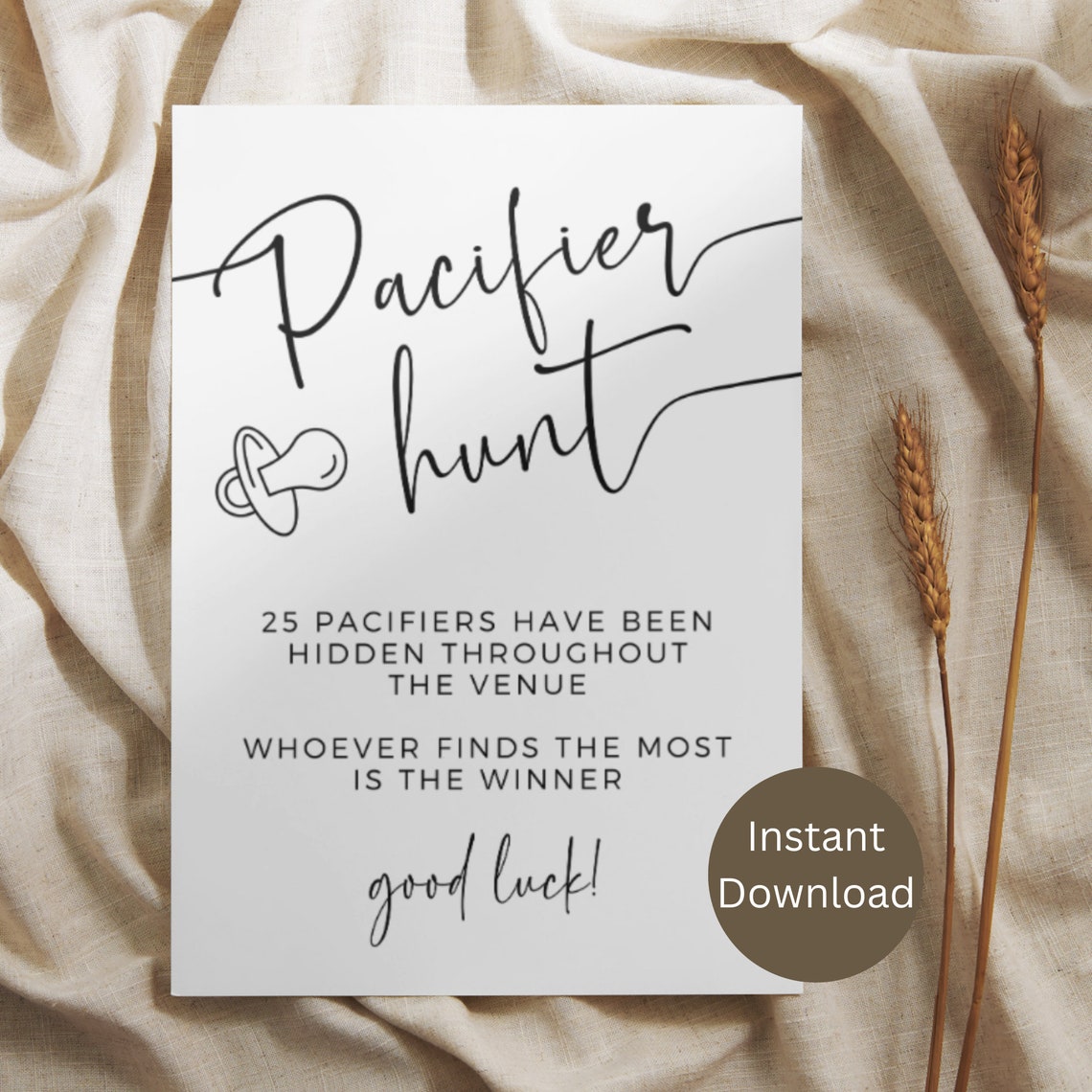 Pacifier Hunt Game, Baby Shower Game, Baby Shower Activity, Baby Shower ...