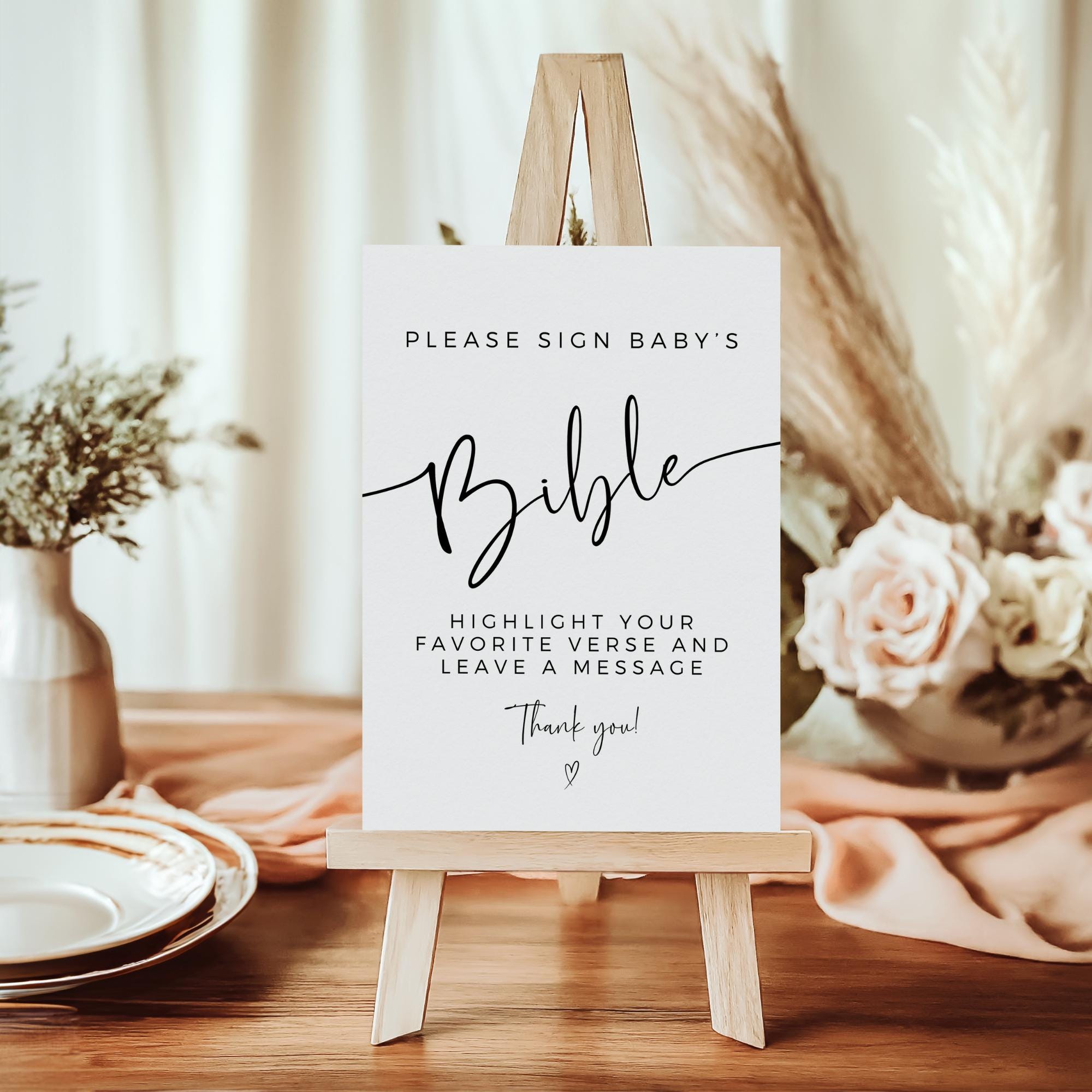 Highlight Bible Verse Baby Shower Sign, Gender Neutral Sign, Printable ...