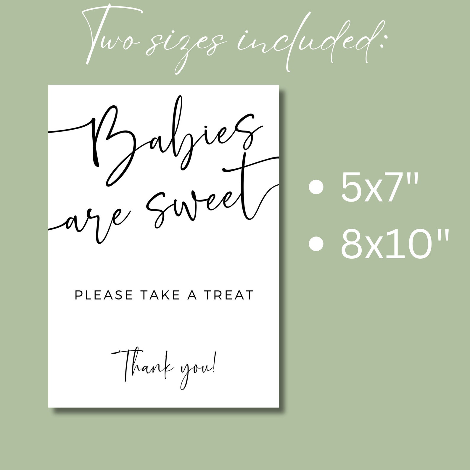 Babies Are Sweet Sign, Thank You Sign, Printable Favor Sign, Baby ...