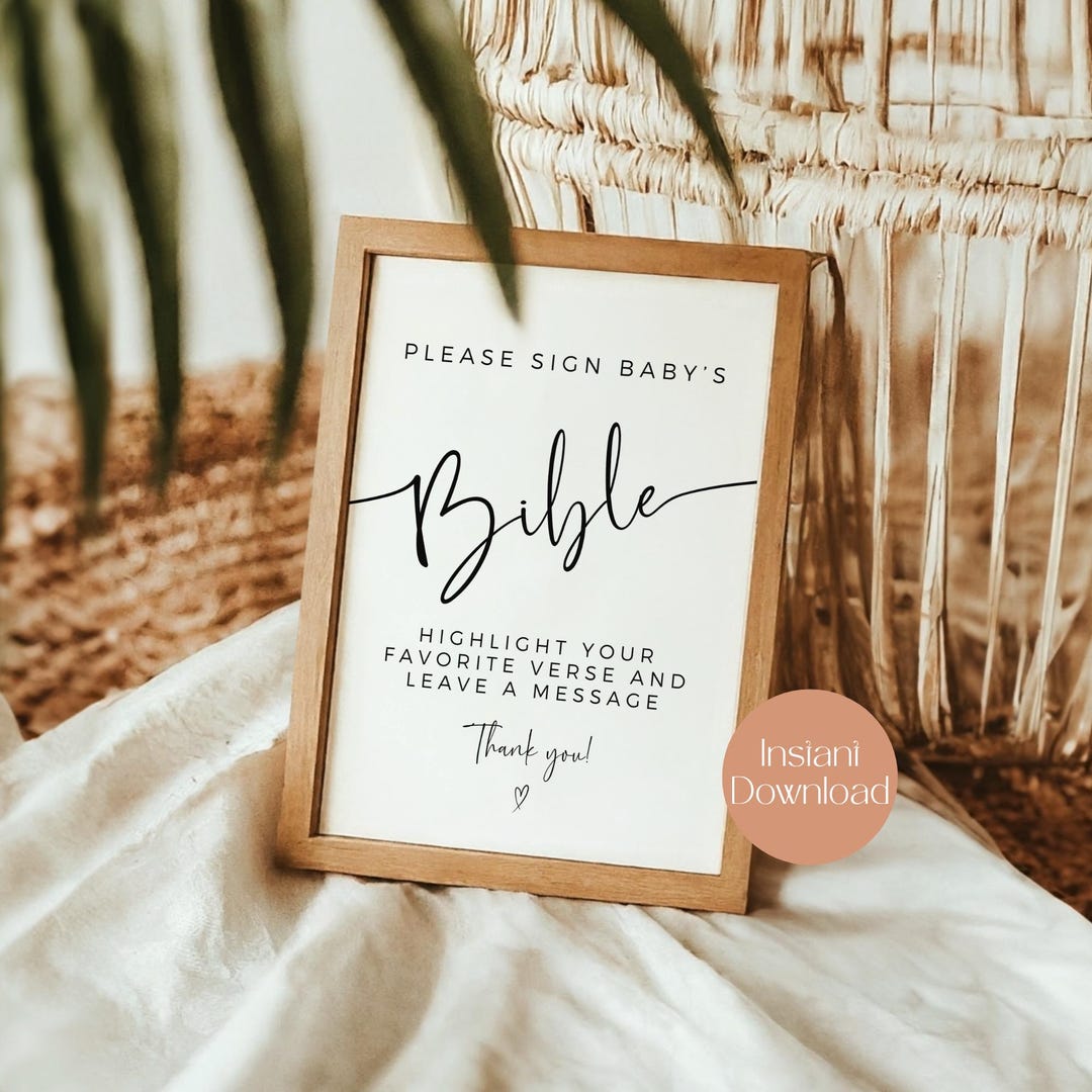 Highlight Bible Verse Baby Shower Sign, Gender Neutral Sign, Printable ...
