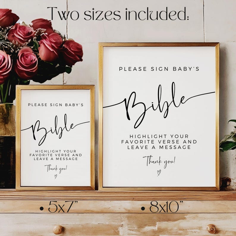 Highlight Bible Verse Baby Shower Sign, Gender Neutral Sign, Printable ...