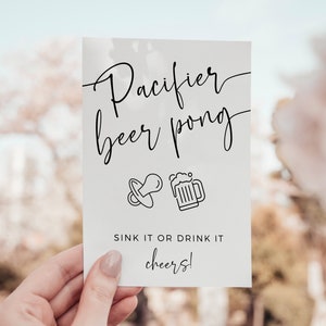 Pacifier Beer Pong Game, Baby Shower Game, Baby Shower Activity, A Baby ...