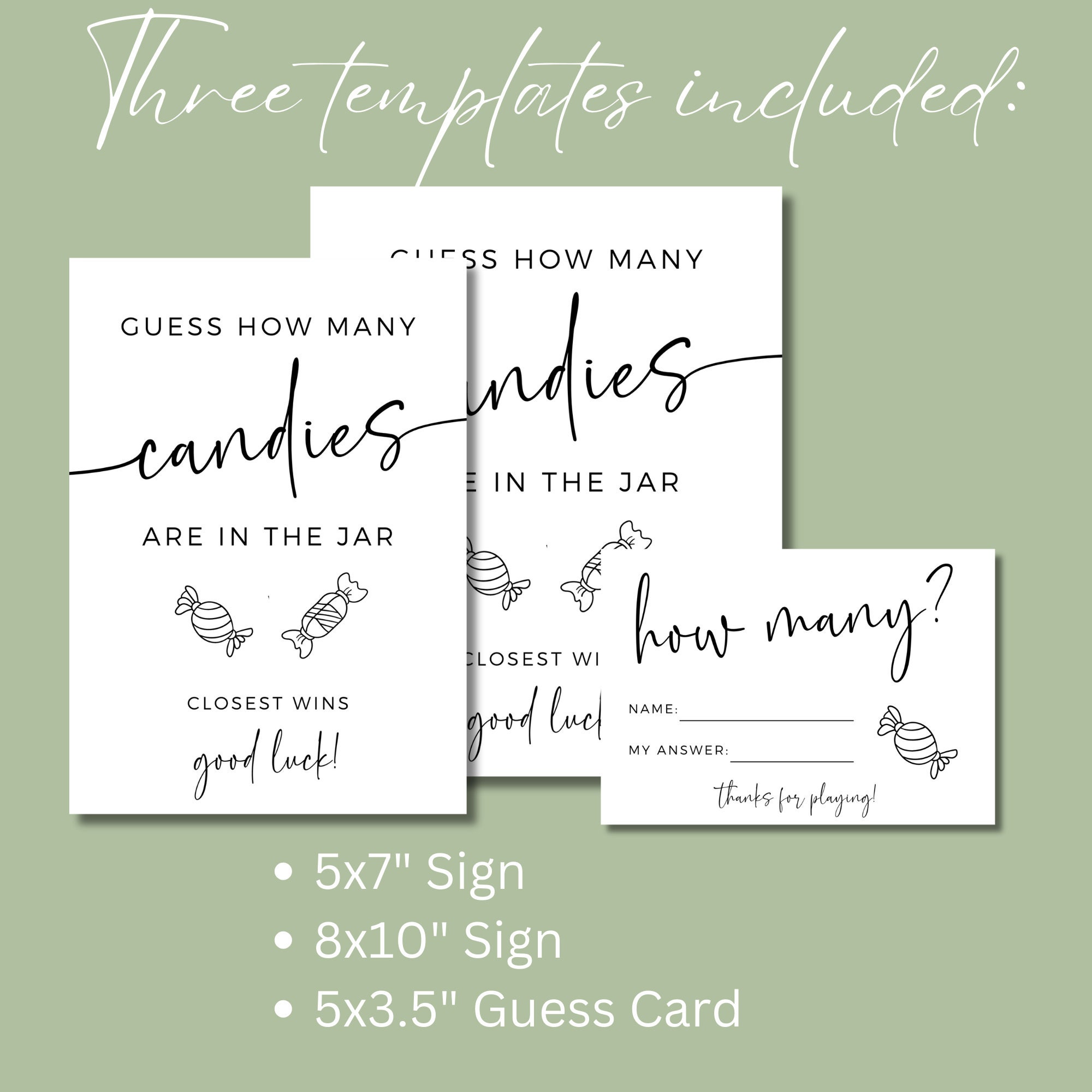 Guess How Many Candies Are in the Jar Baby Shower Game, Baby Shower ...