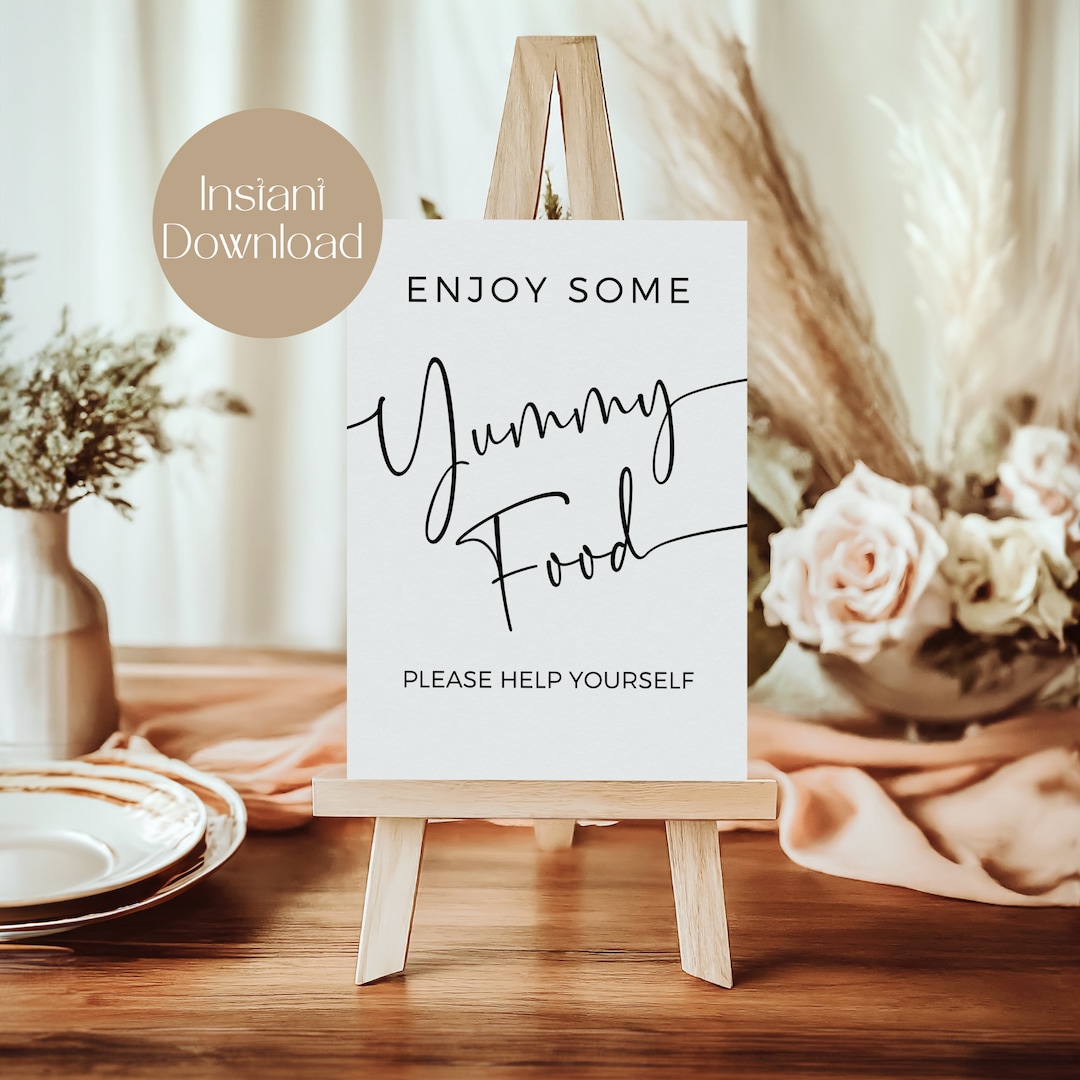 Baby Shower Food Sign, Food Table Sign, Baby Shower Minimal Sign ...