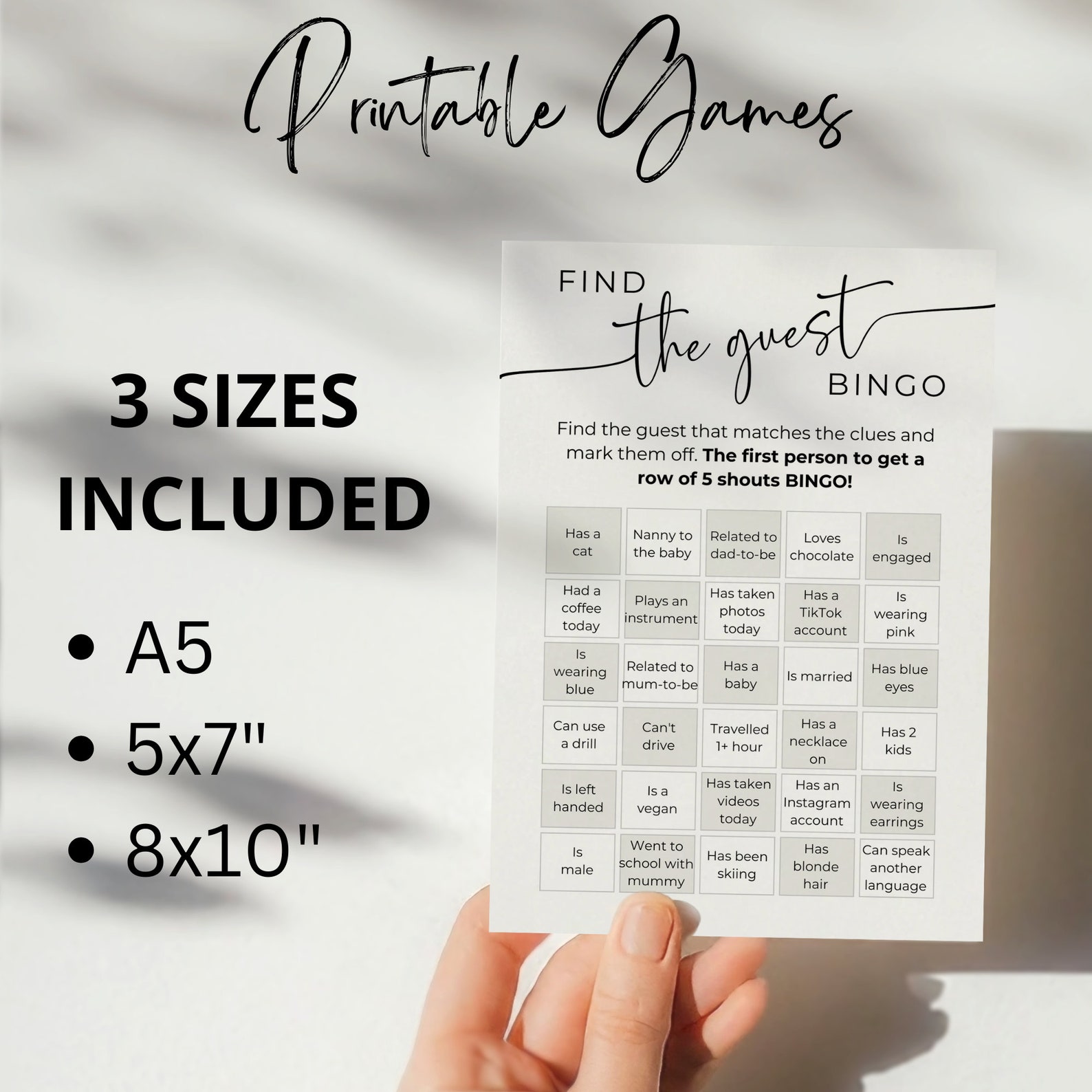 Baby Shower Games Bundle, Digital Download, Instant Download, Gender ...