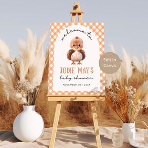 A Little Turkey Baby Shower Welcome Sign, Thanksgiving Baby Shower ...
