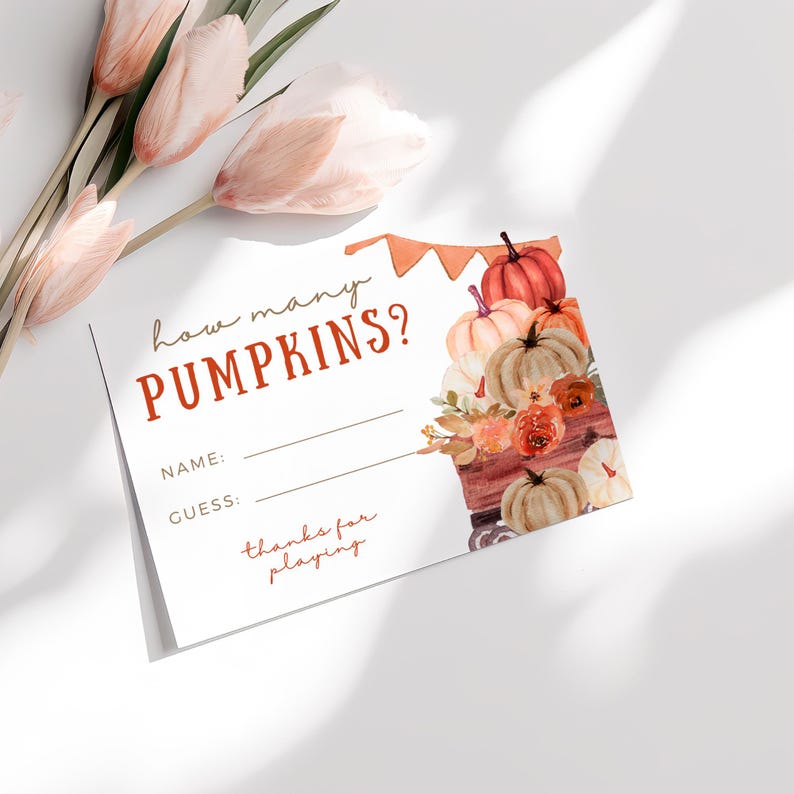 Guess How Many Pumpkins Are in the Jar Baby Shower Game, Fall Baby ...