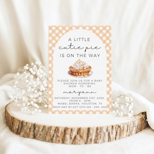 A Little Cutie Pie is on the Way Baby Shower Invite, Thanksgiving Baby ...