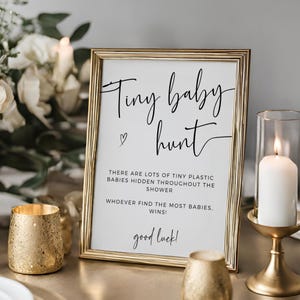 Tiny Baby Hunt Game Sign, Find the Babies, Baby Shower Game Sign ...
