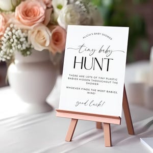 Tiny Baby Hunt Game Sign, Find the Babies, Baby Shower Game Sign ...