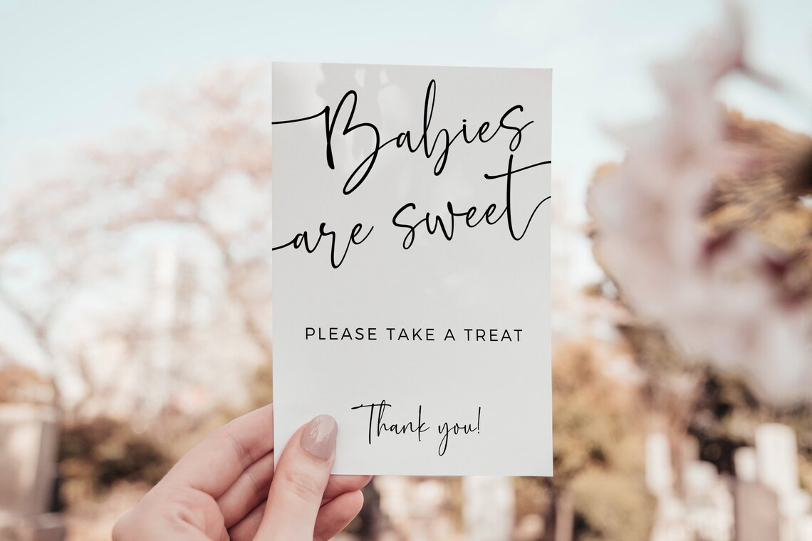 Babies Are Sweet Sign, Thank You Sign, Printable Favor Sign, Baby ...