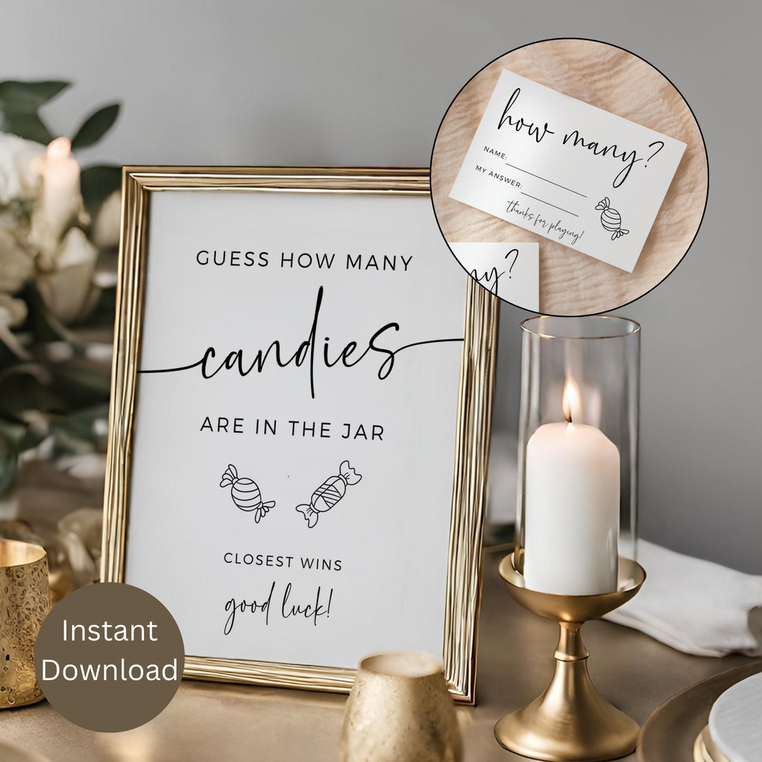 Guess How Many Candies Are in the Jar Baby Shower Game, Baby Shower ...