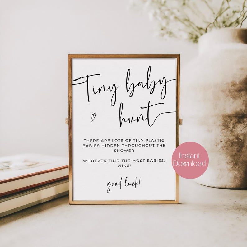 Tiny Baby Hunt Game Sign, Find the Babies, Baby Shower Game Sign ...