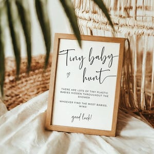Tiny Baby Hunt Game Sign, Find the Babies, Baby Shower Game Sign ...