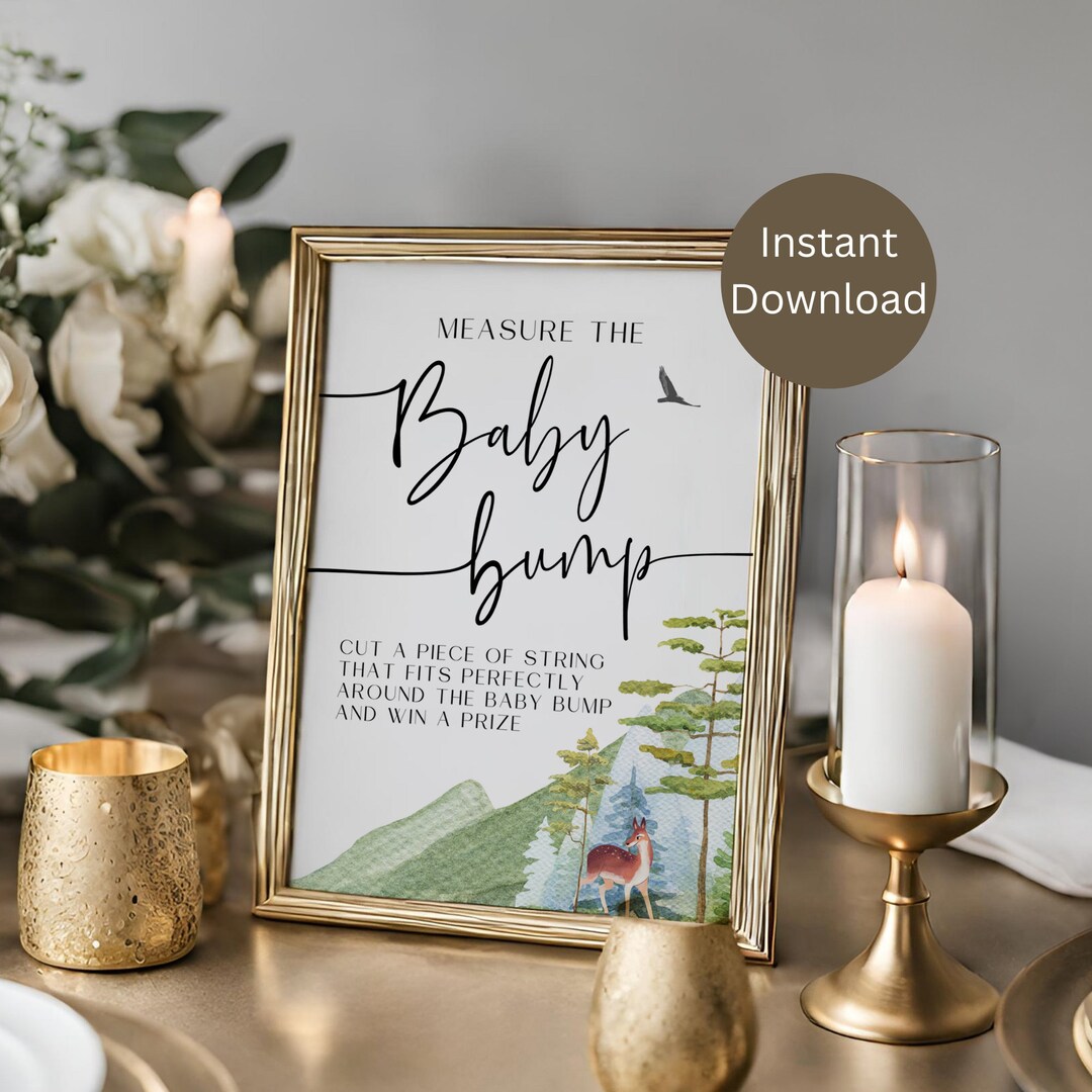 Measure the Baby Bump Baby Shower Game, Gender Neutral Baby Bump Game ...