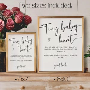 Tiny Baby Hunt Game Sign, Find the Babies, Baby Shower Game Sign ...