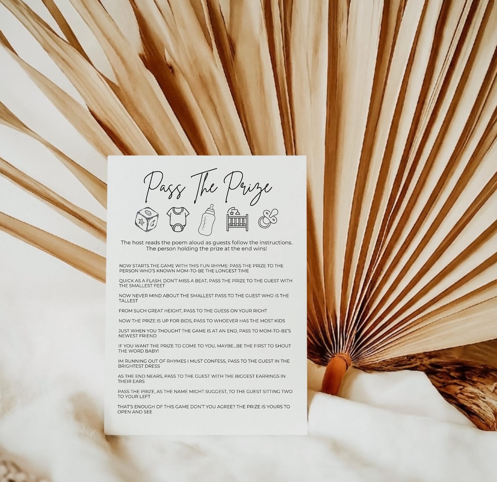 Rhyme Game, Boy Baby Shower, Gift Passing Poem, Baby Shower Activity ...