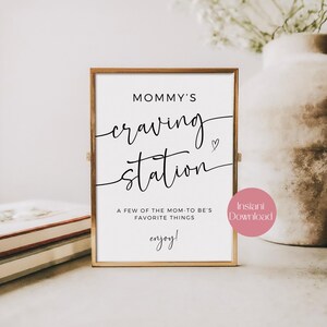 Mommy's Craving Station Sign, Baby Shower Game Sign, Instant Download ...