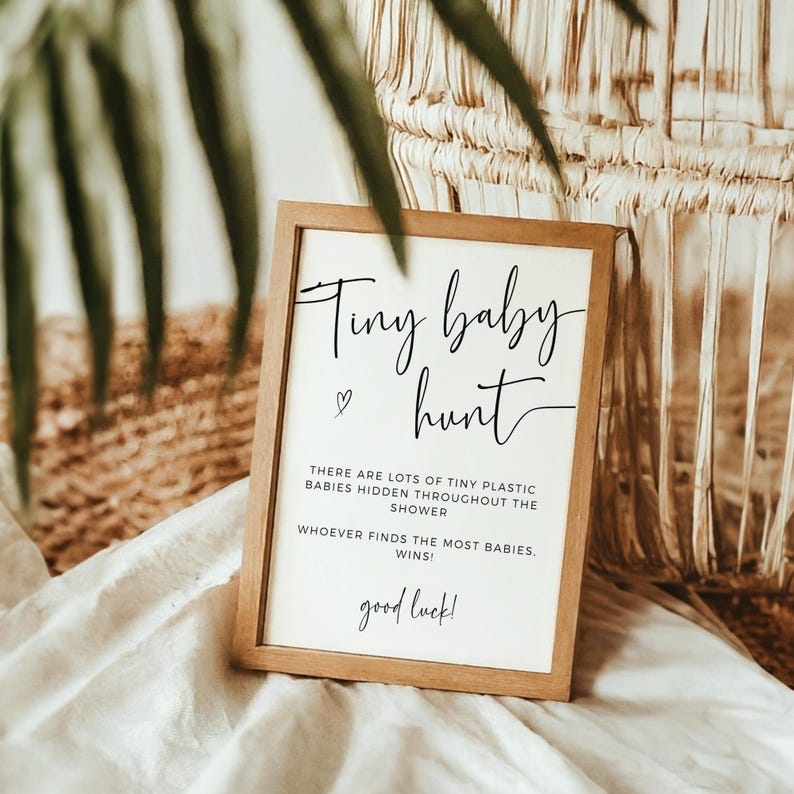Tiny Baby Hunt Game Sign, Find the Babies, Baby Shower Game Sign ...