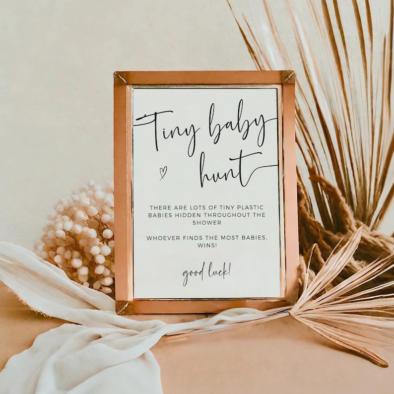 Tiny Baby Hunt Game Sign, Find the Babies, Baby Shower Game Sign ...