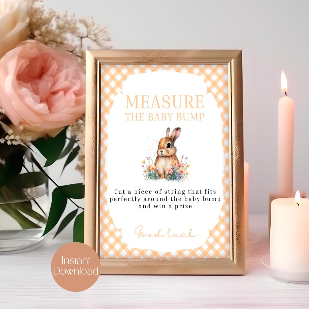 Somebunny Measure the Baby Bump Baby Shower Game Printable Sign, Easter ...