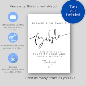 Highlight Bible Verse Baby Shower Sign, Gender Neutral Sign, Printable ...
