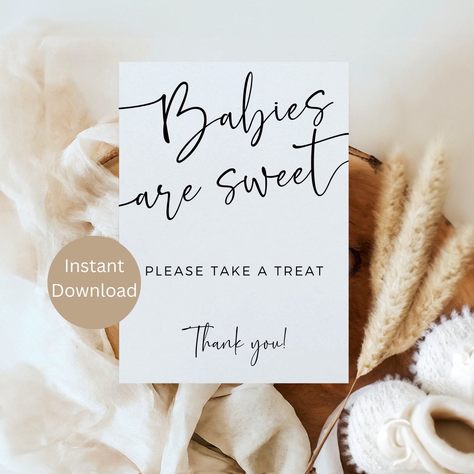 Babies Are Sweet Sign, Thank You Sign, Printable Favor Sign, Baby ...