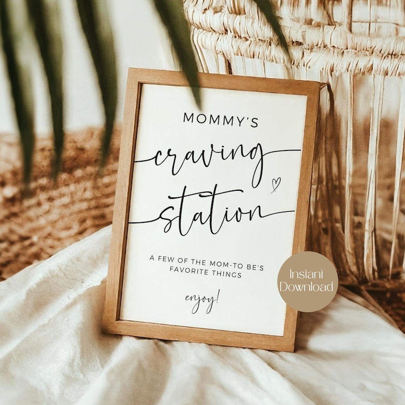 Mommy's Craving Station Sign, Baby Shower Game Sign, Instant Download ...
