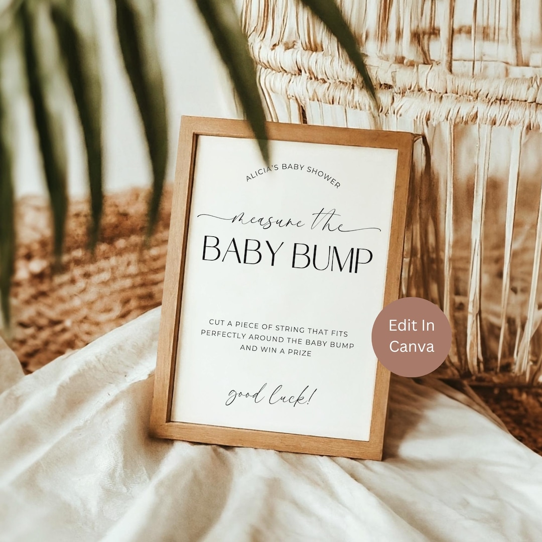 Measure the Baby Bump Baby Shower Game, Gender Neutral Baby Bump Game ...