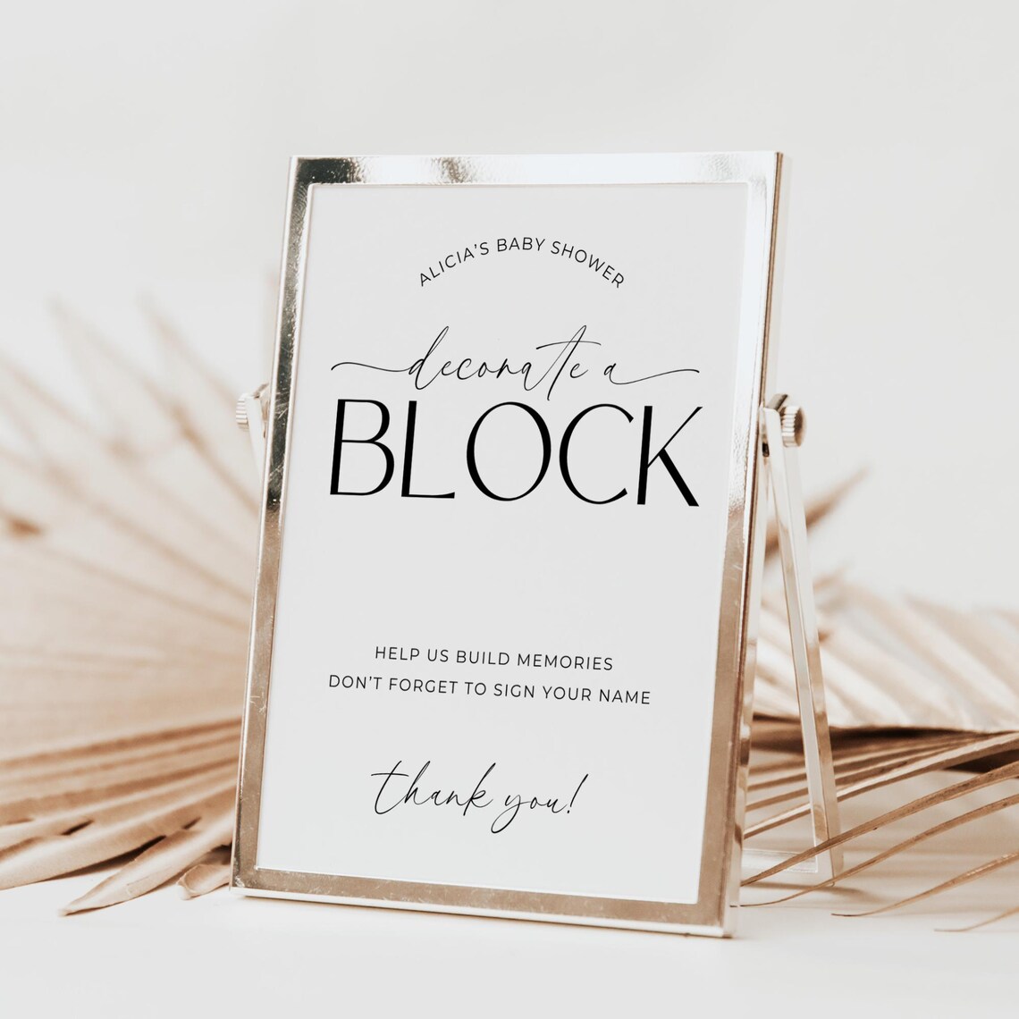 Decorate A Block for the Baby Sign, Baby Shower Activity, Baby Shower ...