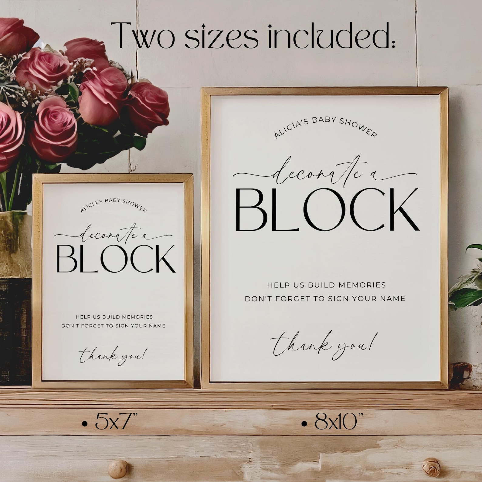 Decorate A Block for the Baby Sign, Baby Shower Activity, Baby Shower ...