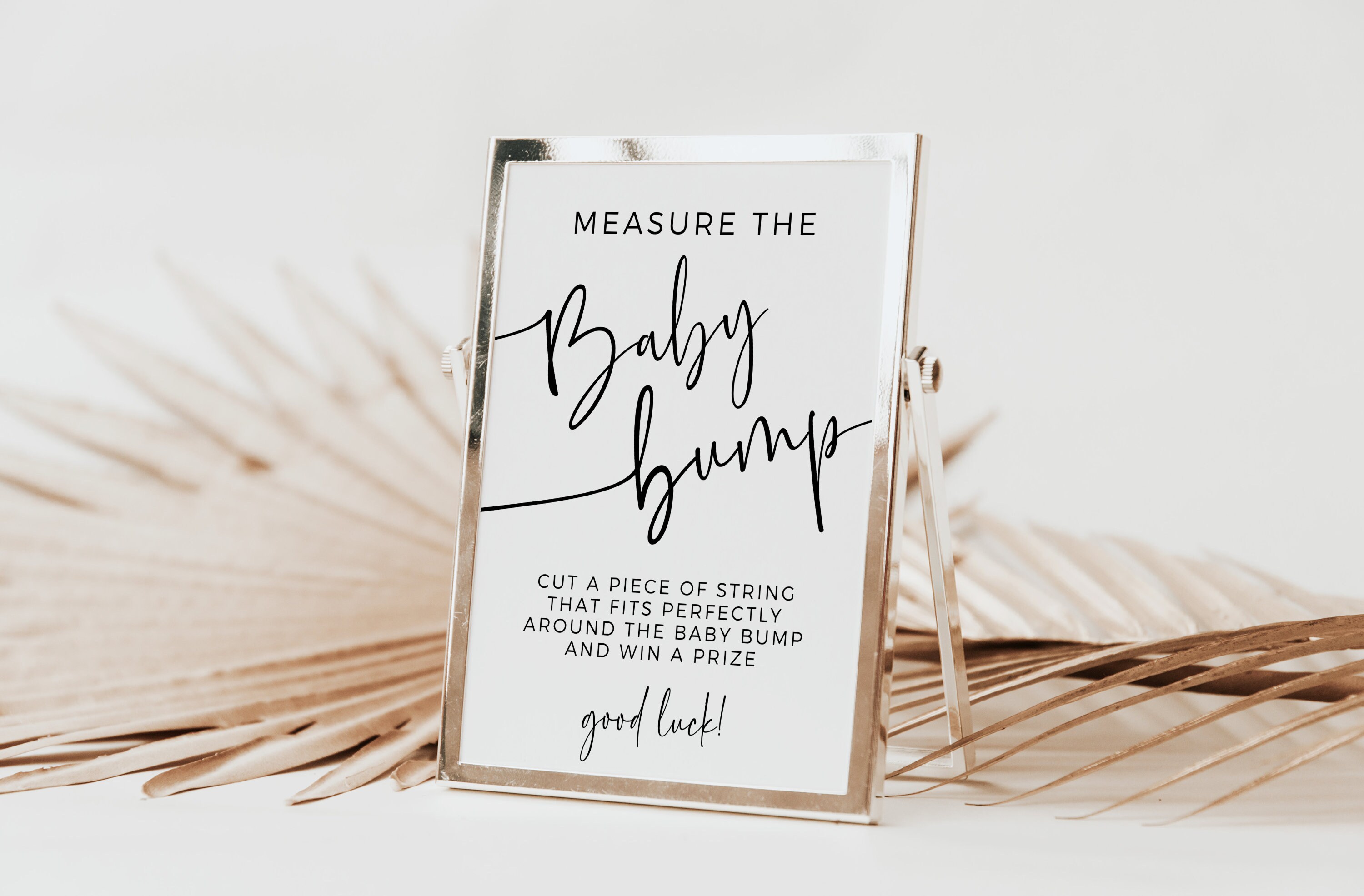 Measure the Baby Bump Baby Shower Game Printable Sign, Gender Neutral ...