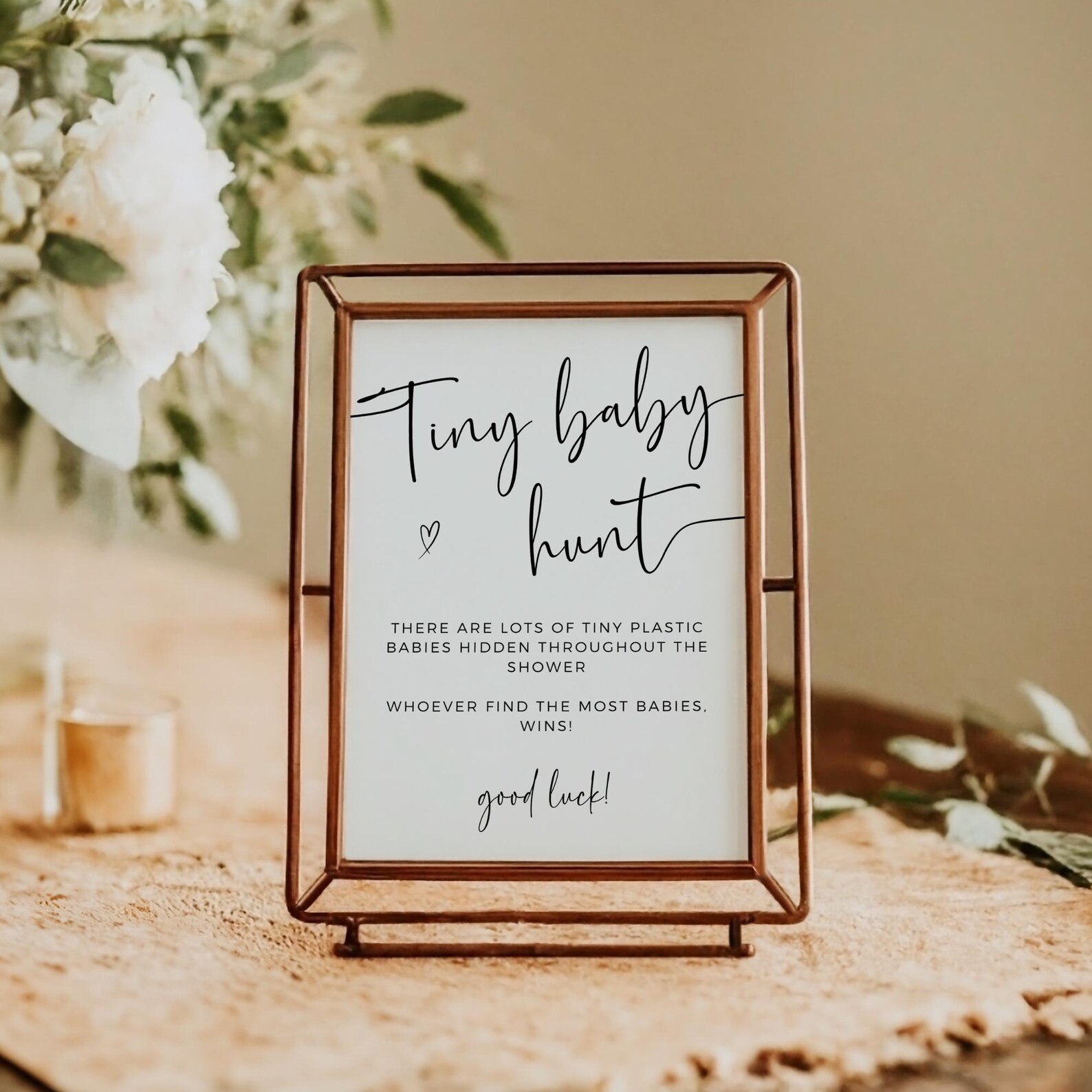 Tiny Baby Hunt Game Sign, Find the Babies, Baby Shower Game Sign ...