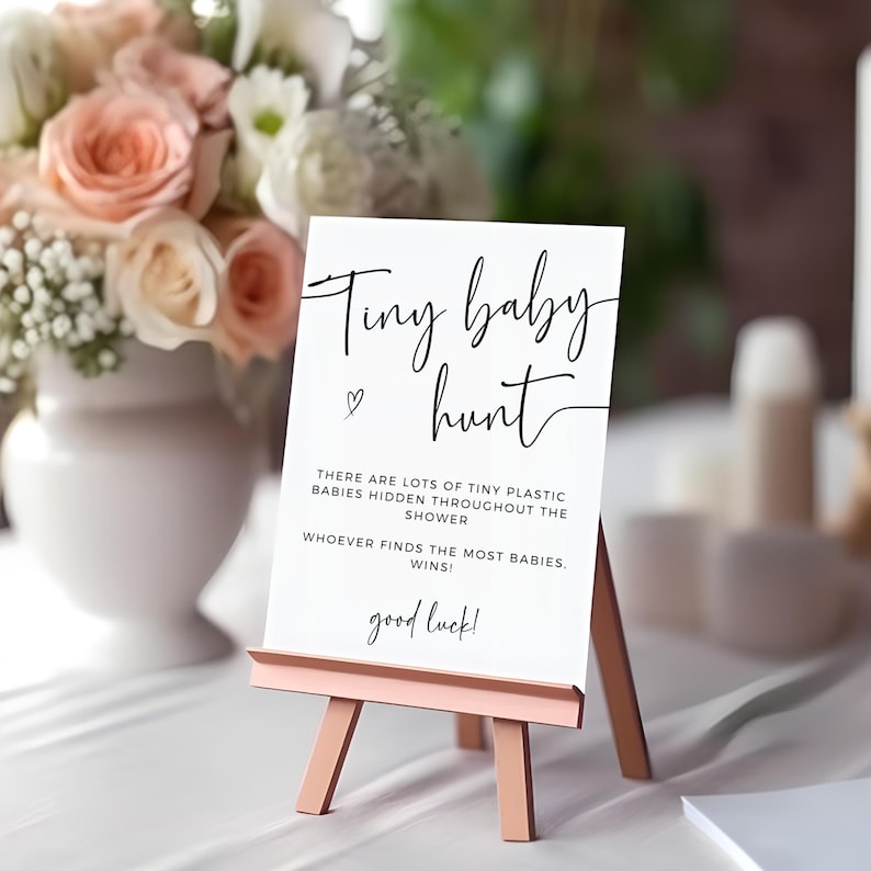 Tiny Baby Hunt Game Sign, Find the Babies, Baby Shower Game Sign ...