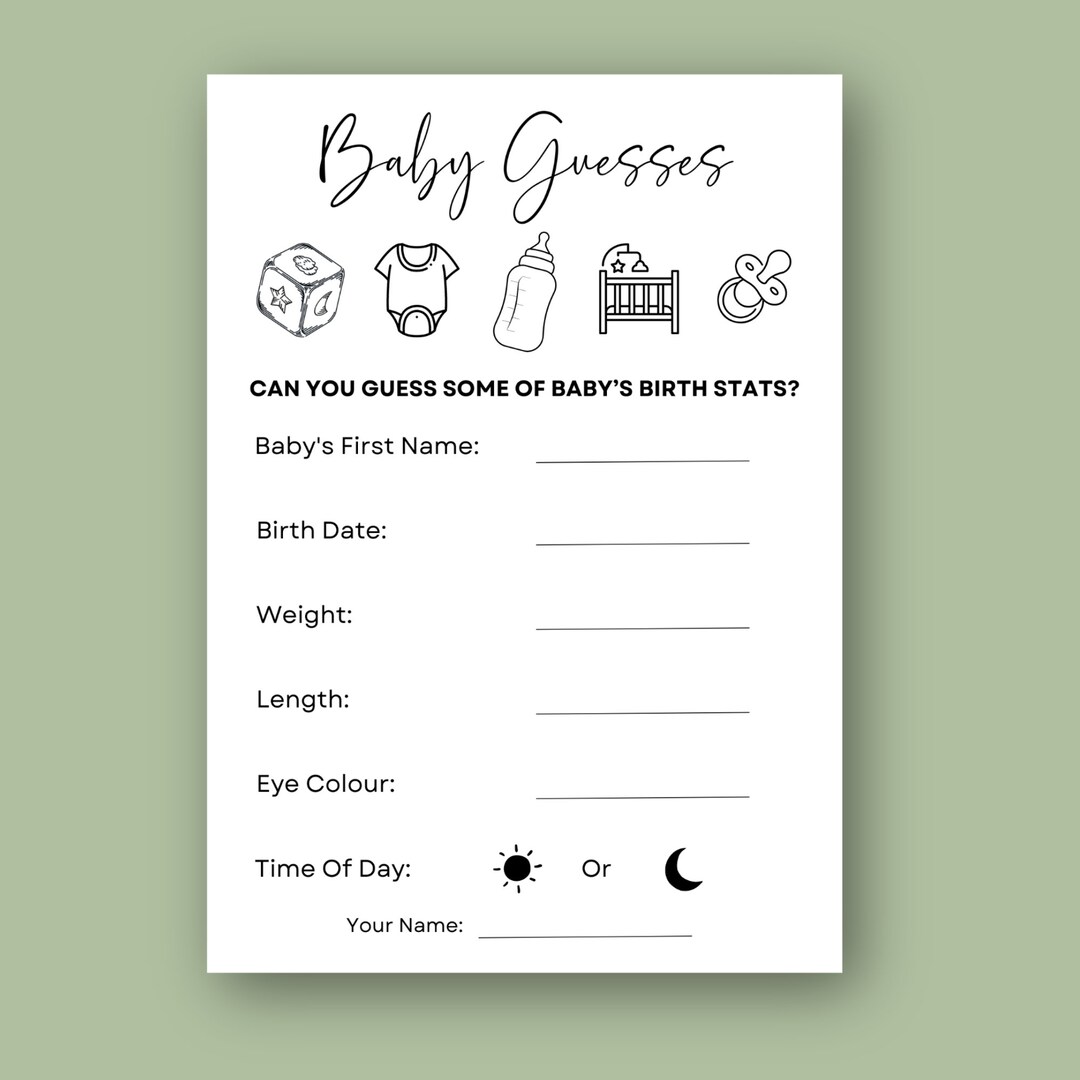Baby Shower Printable Game, Boy Baby Shower, Minimal Baby Shower Game ...