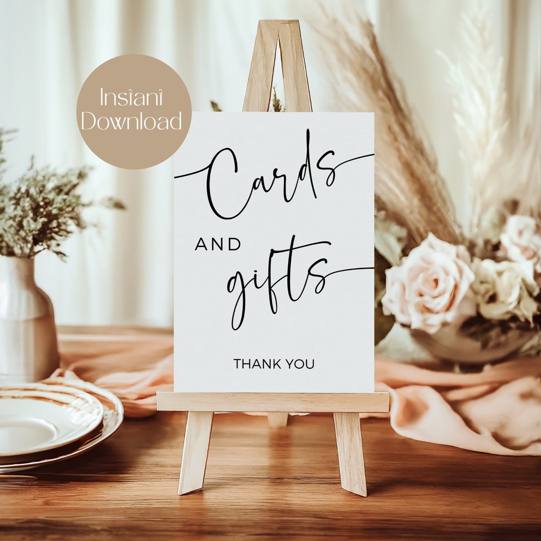 Cards and Gifts Printable Sign, Gift Table Sign, Baby Shower Sign ...