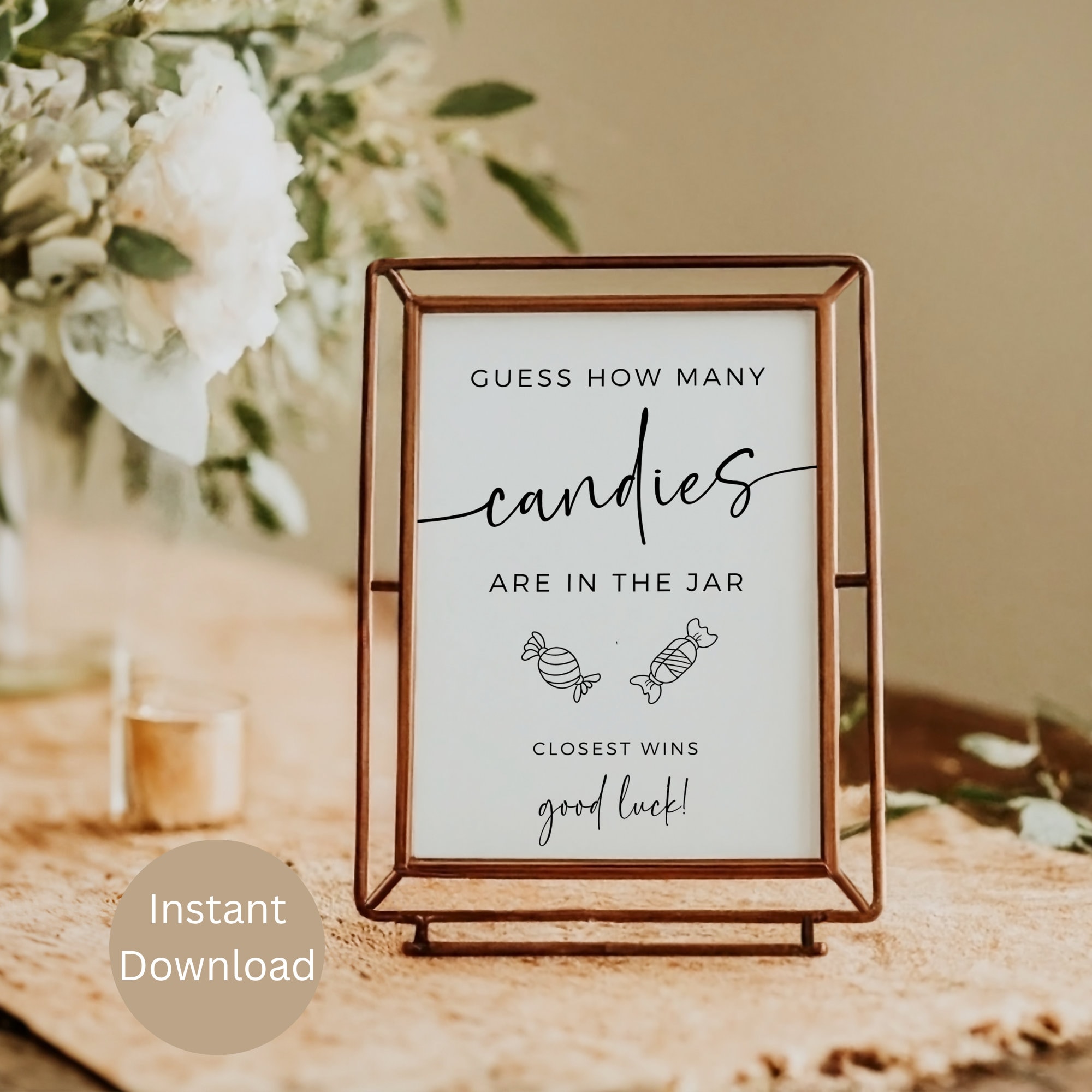 Guess How Many Candies Are in the Jar Baby Shower Game, Baby Shower Activity, Printable Sign ...