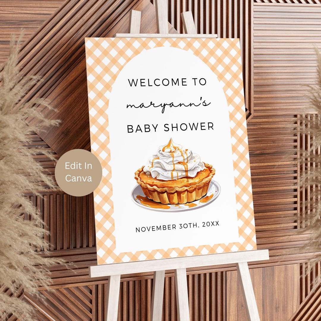 A Little Cutie Pie is on the Way Baby Shower Welcome Sign, Thanksgiving ...