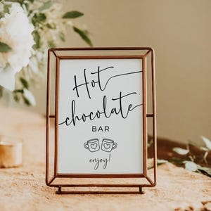 Hot Chocolate Bar Sign, Hot Cocoa Bar Sign, Minimal Baby Shower Decor ...